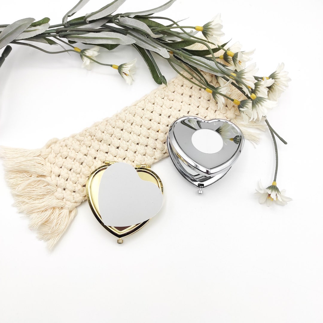 Heart Embroidery Pocket Mirror Kit, Blank Compact Mirror for Stitch ...