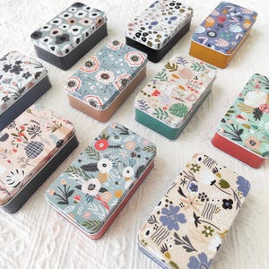 Portable Floral Tin Embroidery Tool Kit Organizer for On-the-go Sewing ...