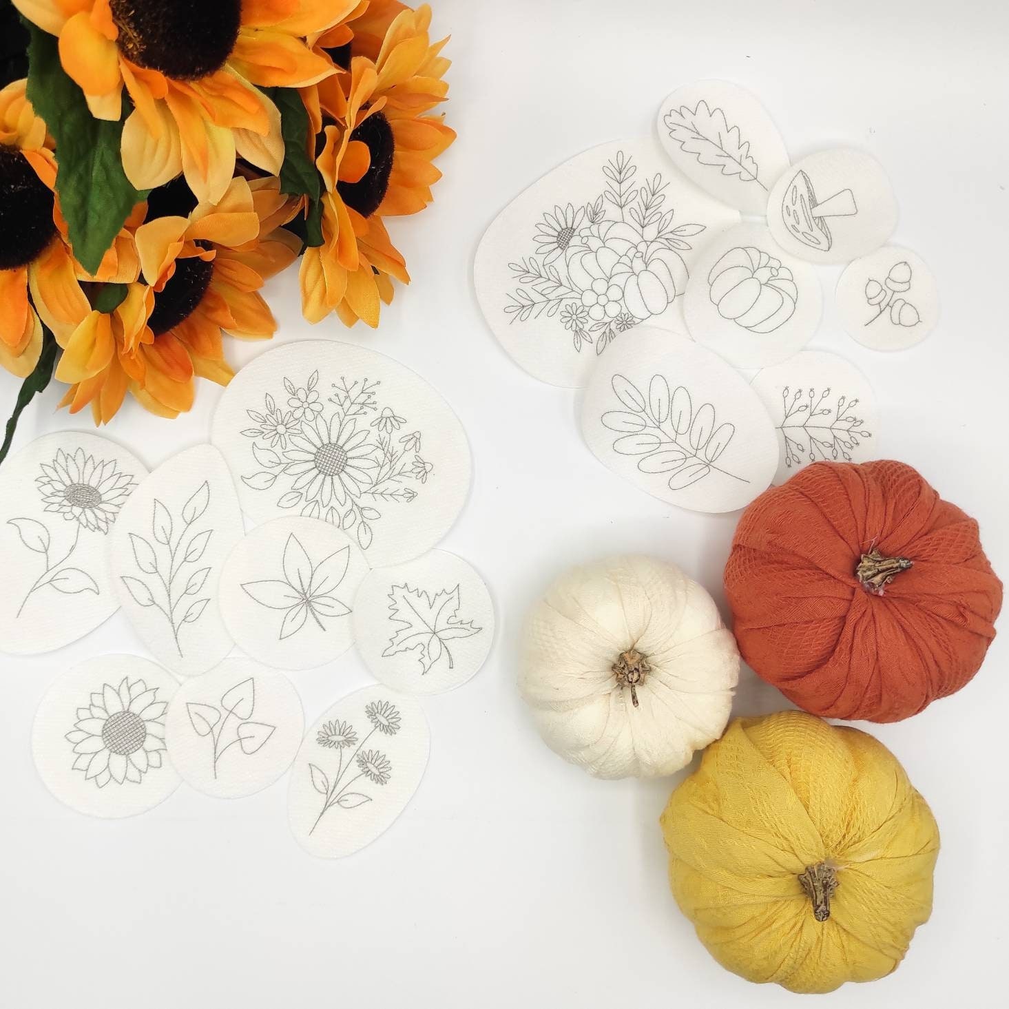 Fall Stick & Stitch Embroidery Patterns DIY Embroidery Floral - Etsy