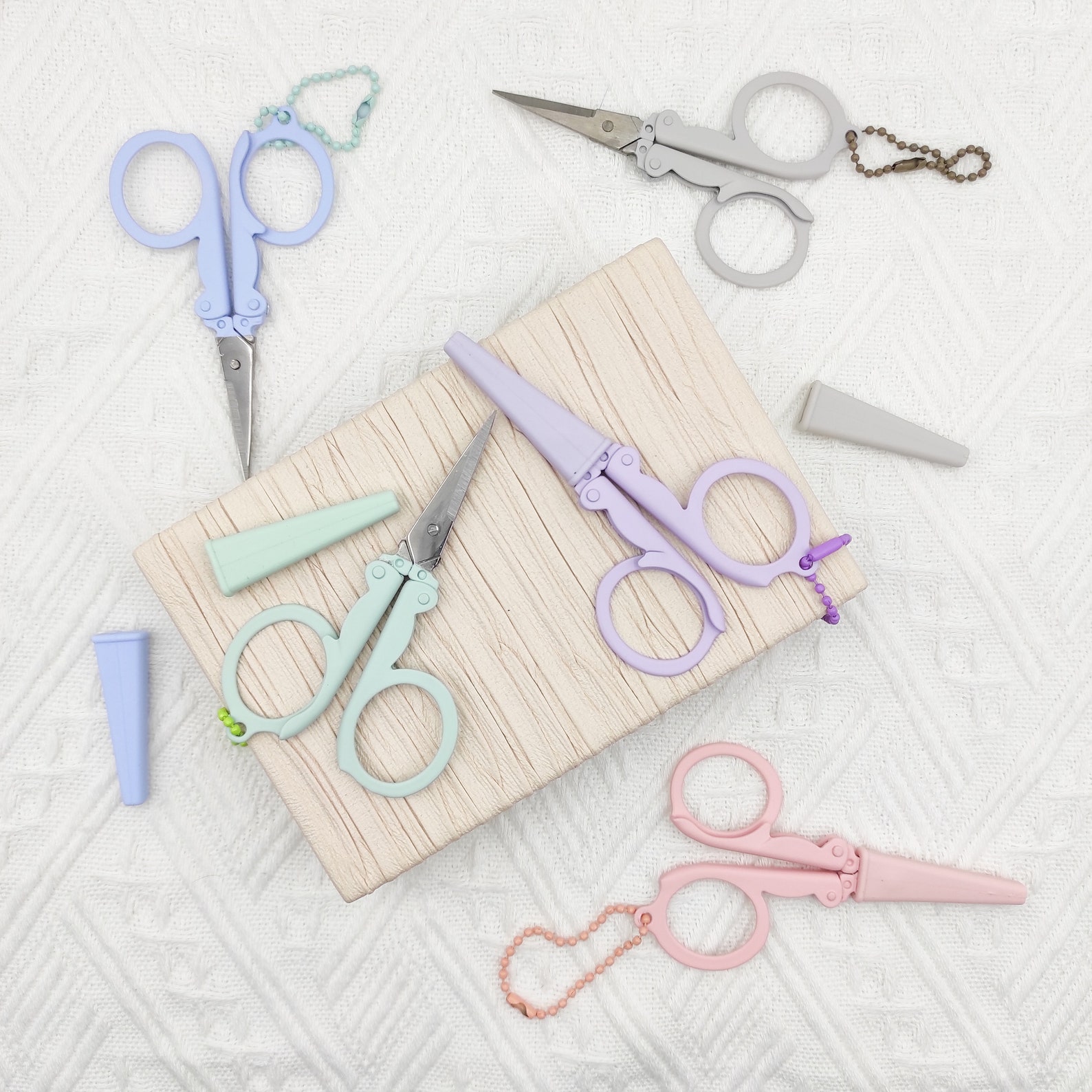 Folding Stainless Steel Scissors With Sheath: Travel Sewing, Embroidery ...