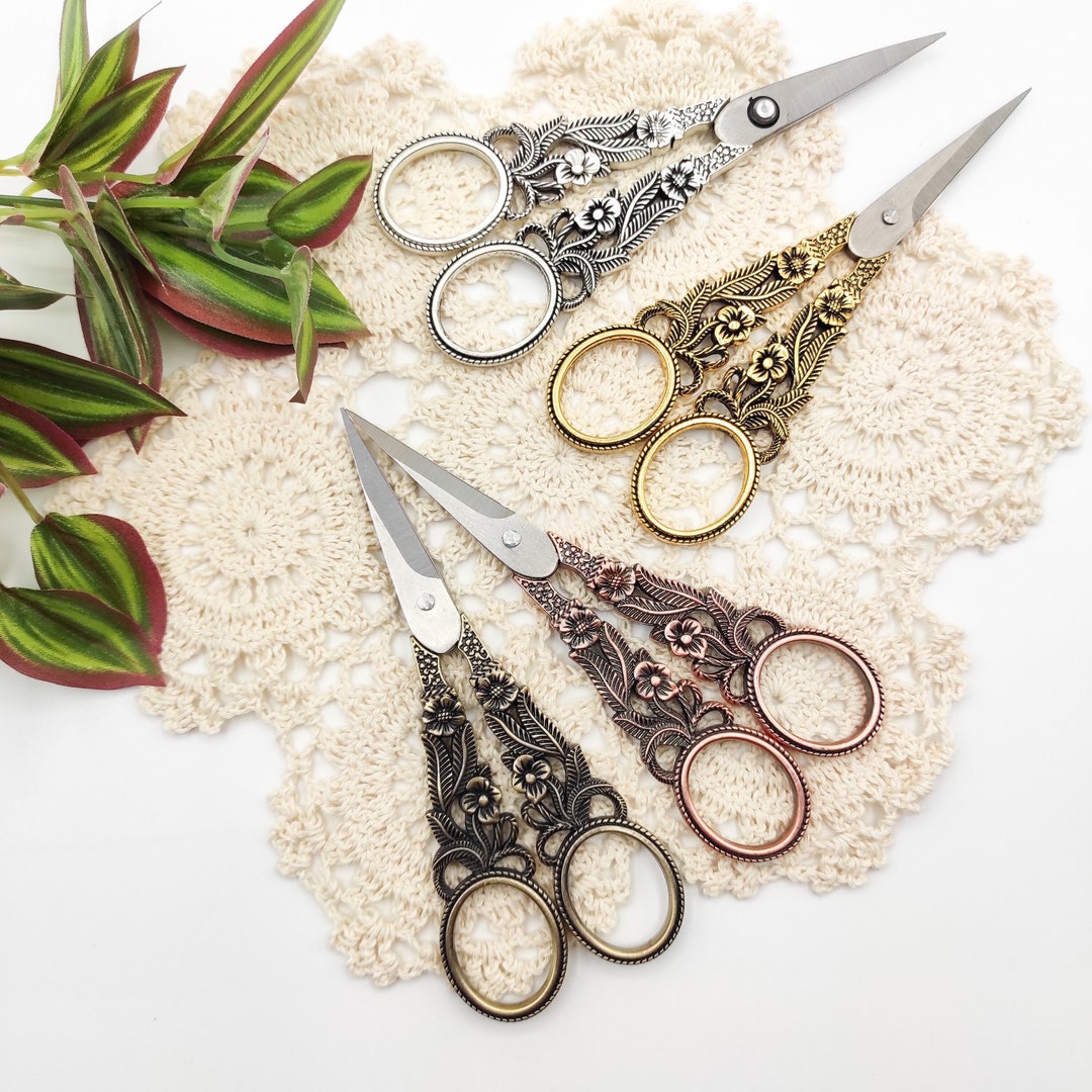 Vintage Daffodils Embroidery Scissor, Floral Sharp Scissor Unique Gift ...