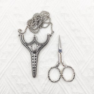 Vintage Style Scissors With Sheath and Necklace Chain, Embroidery ...
