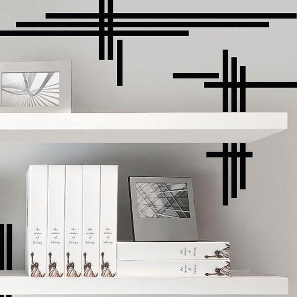 Black Lines Wall Decals - Etsy
