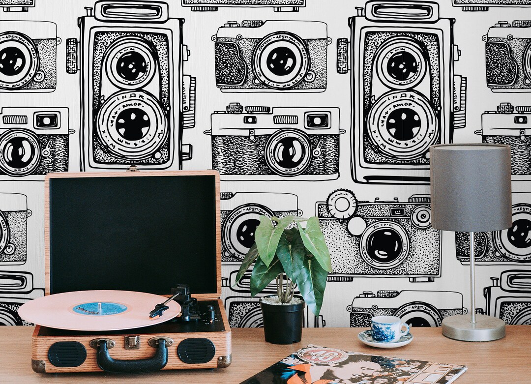 Film Cameras Wallpaper, Peel and Stick Wallpaper, Removable ...