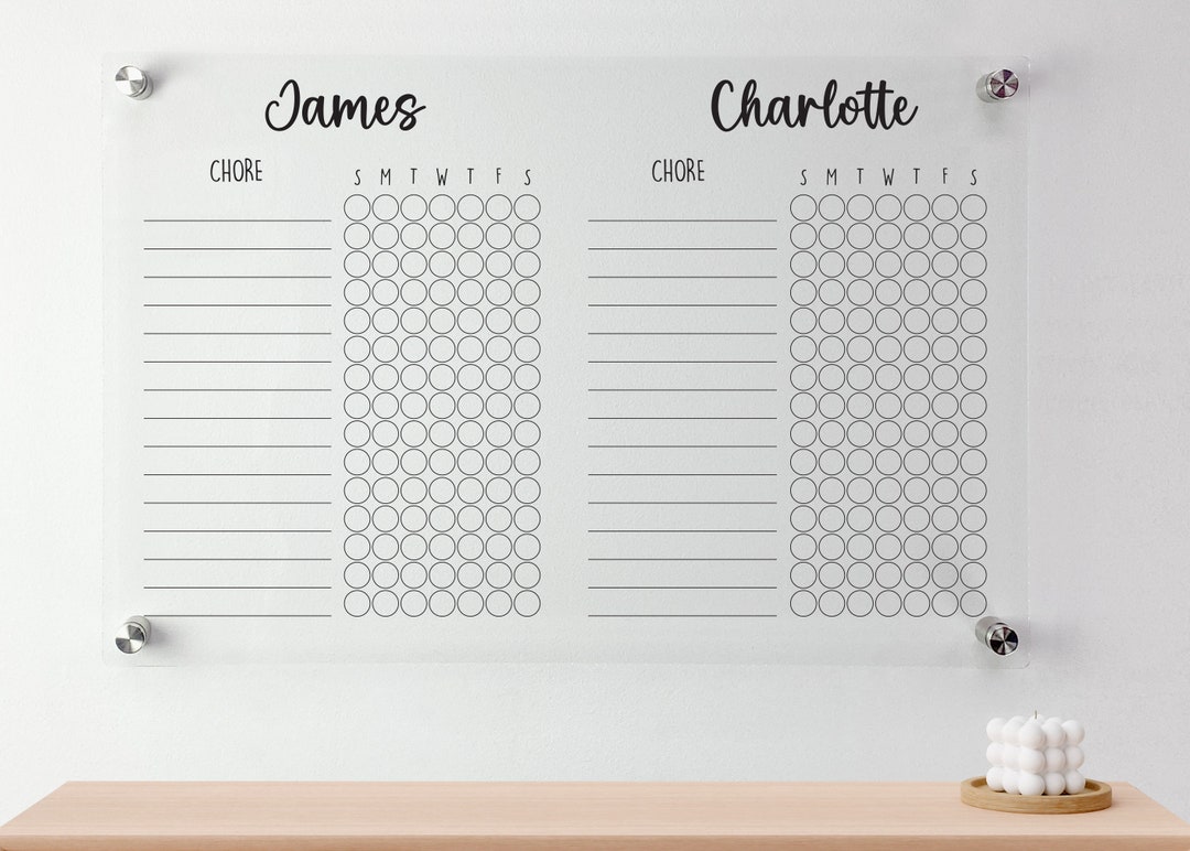 Chore Chart for Kids, Personalized Dry Erase Board, Goal Incentive ...