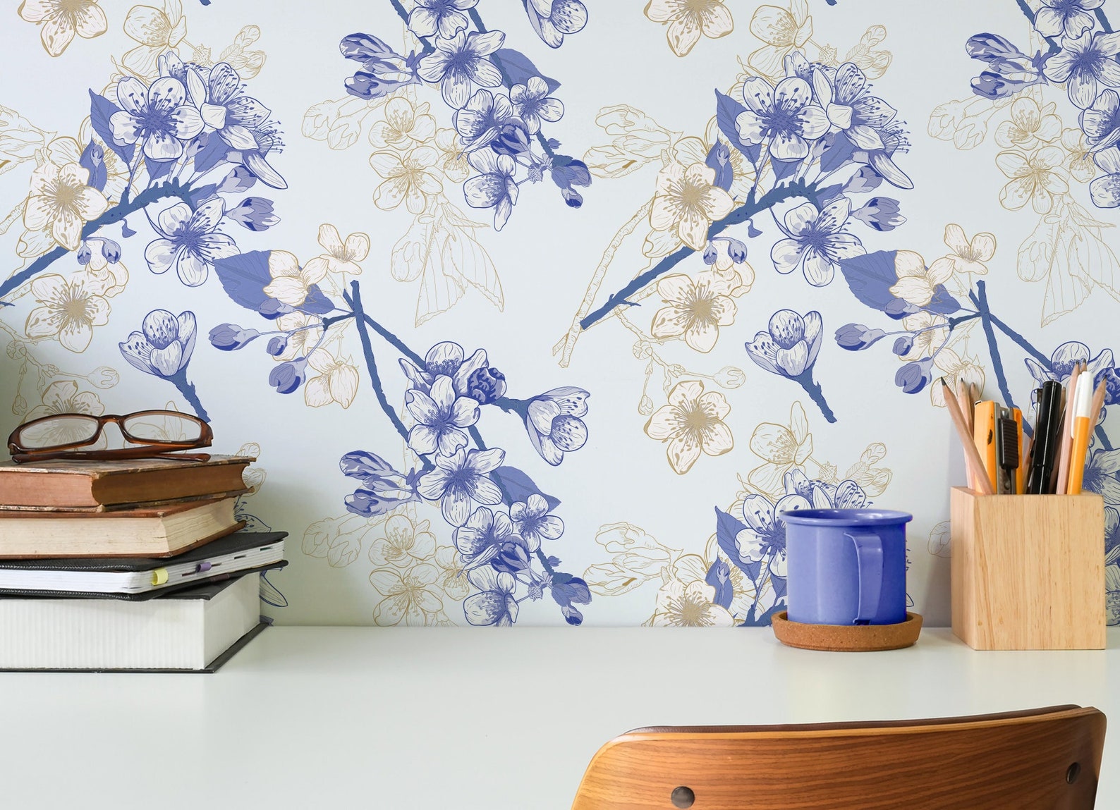 Peel and Stick Wallpaper Custom Bedroom Nursery Wall Decor Leaf Wall ...
