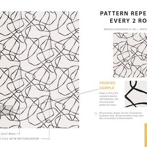 Abstract Wall Lines Wallpaper Peel and Stick Traditional Custom Size ...