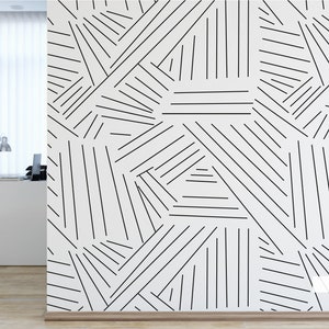 Modern Lines Peel and Stick Wallpaper Abstract Geometric Wall Decor ...