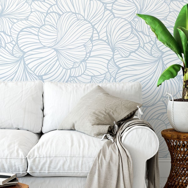 Blue Peel and Stick Wallpaper - Etsy