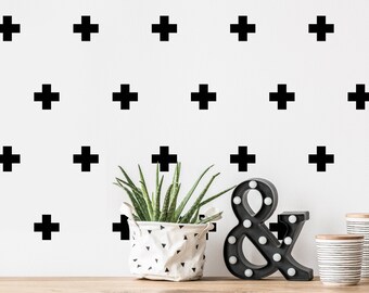 Plus Sign Decals, Cross Wall Decals, Simple Decal, Gold Decals, Wall ...