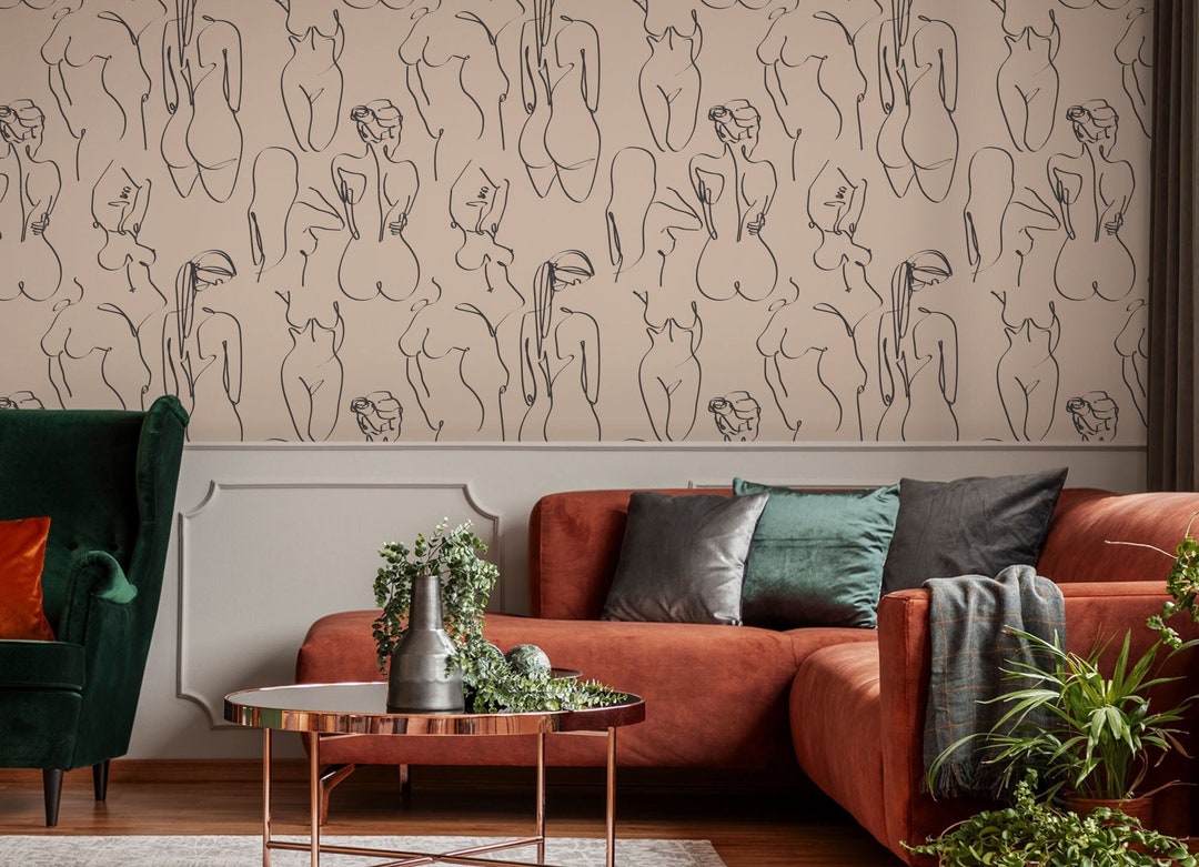 Natural Linen Women Peel and Stick Wallpaper Custom Bedroom Decor ...