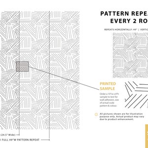 Modern Lines Wallpaper, Livingroom Wall Decor, Line Art Room Wallpaper ...