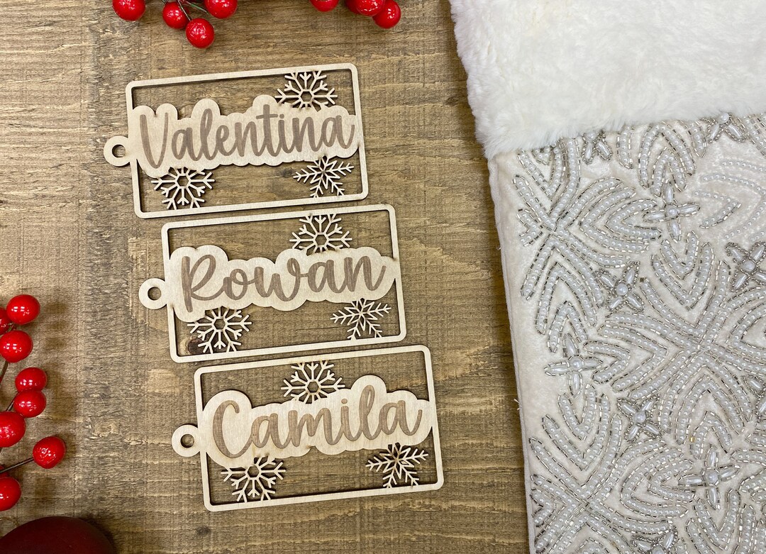 Christmas Name Tag Snowflake Name Tag Present Name Tag - Etsy