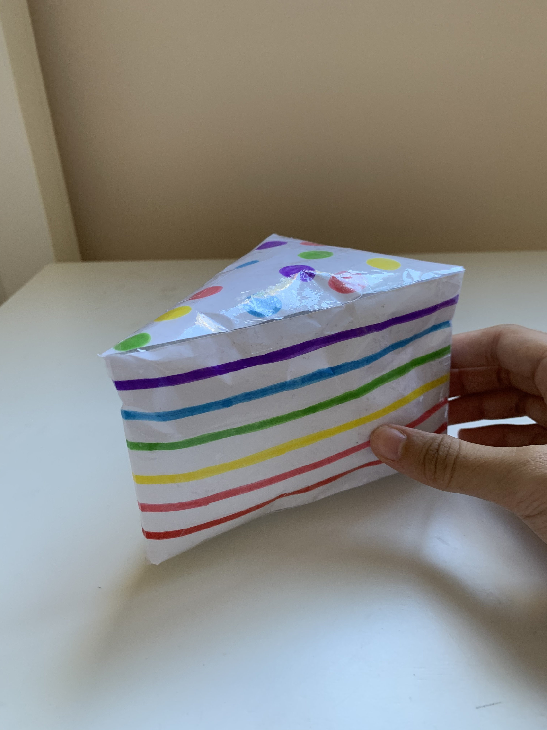 3D Rainbow Cake Slice Paper Squishy | Etsy