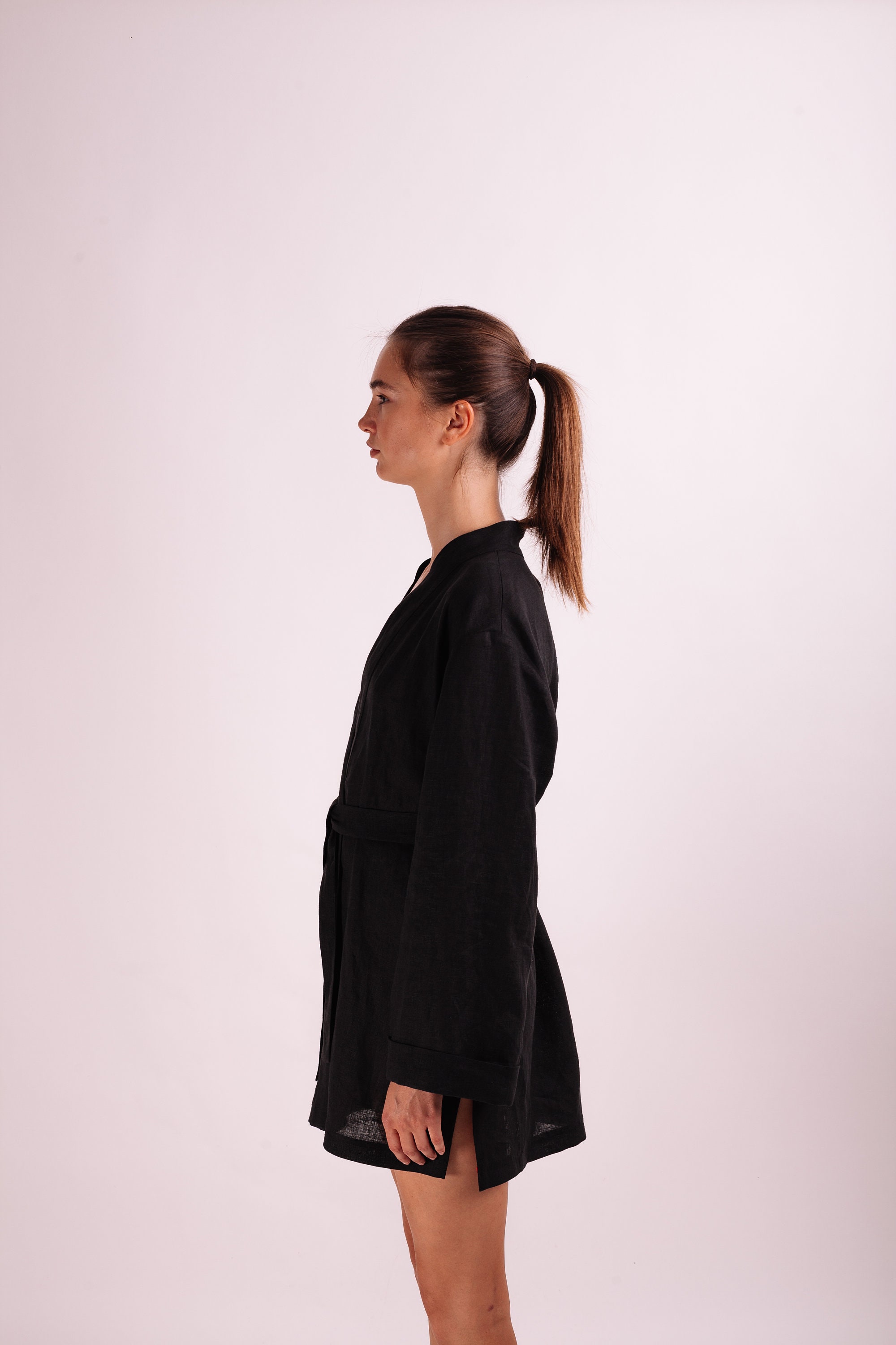 Black long linen jacket / Linen jacket women /Linen | Etsy