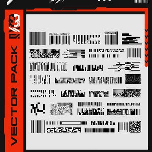 34 Vector Barcodes & Unique Codes Pack in One Editable SVG - Etsy