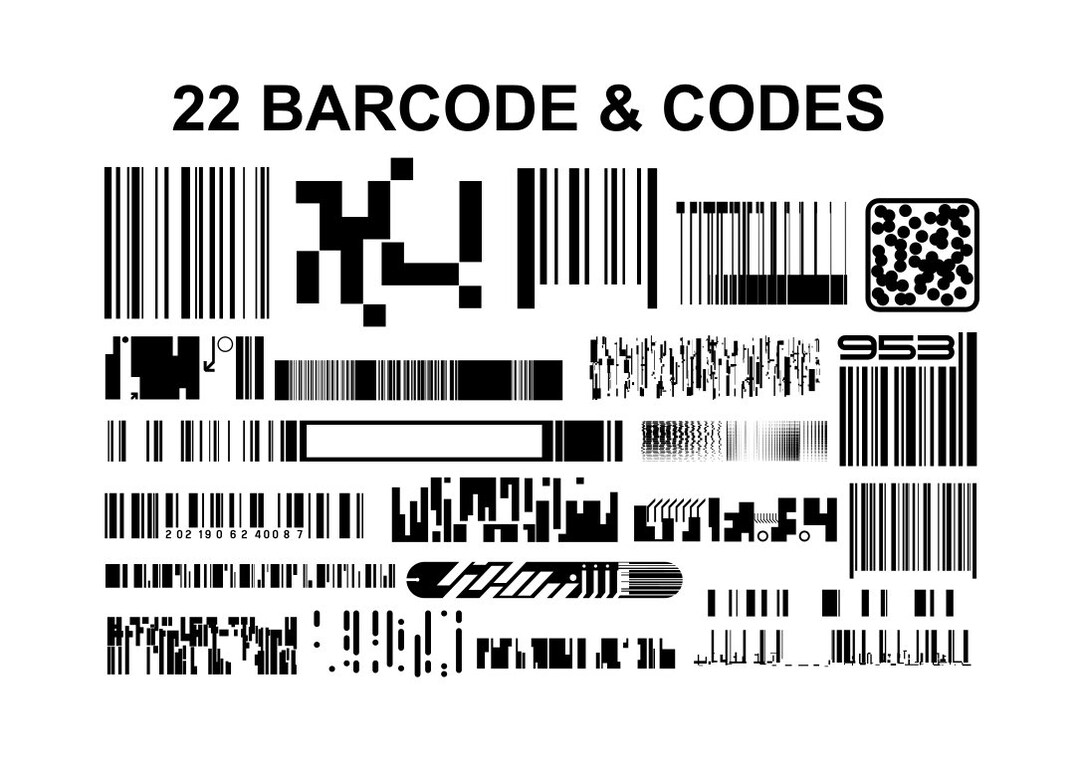 22-vector-barcodes-unique-codes-bundle-one-editable-svg-file-etsy