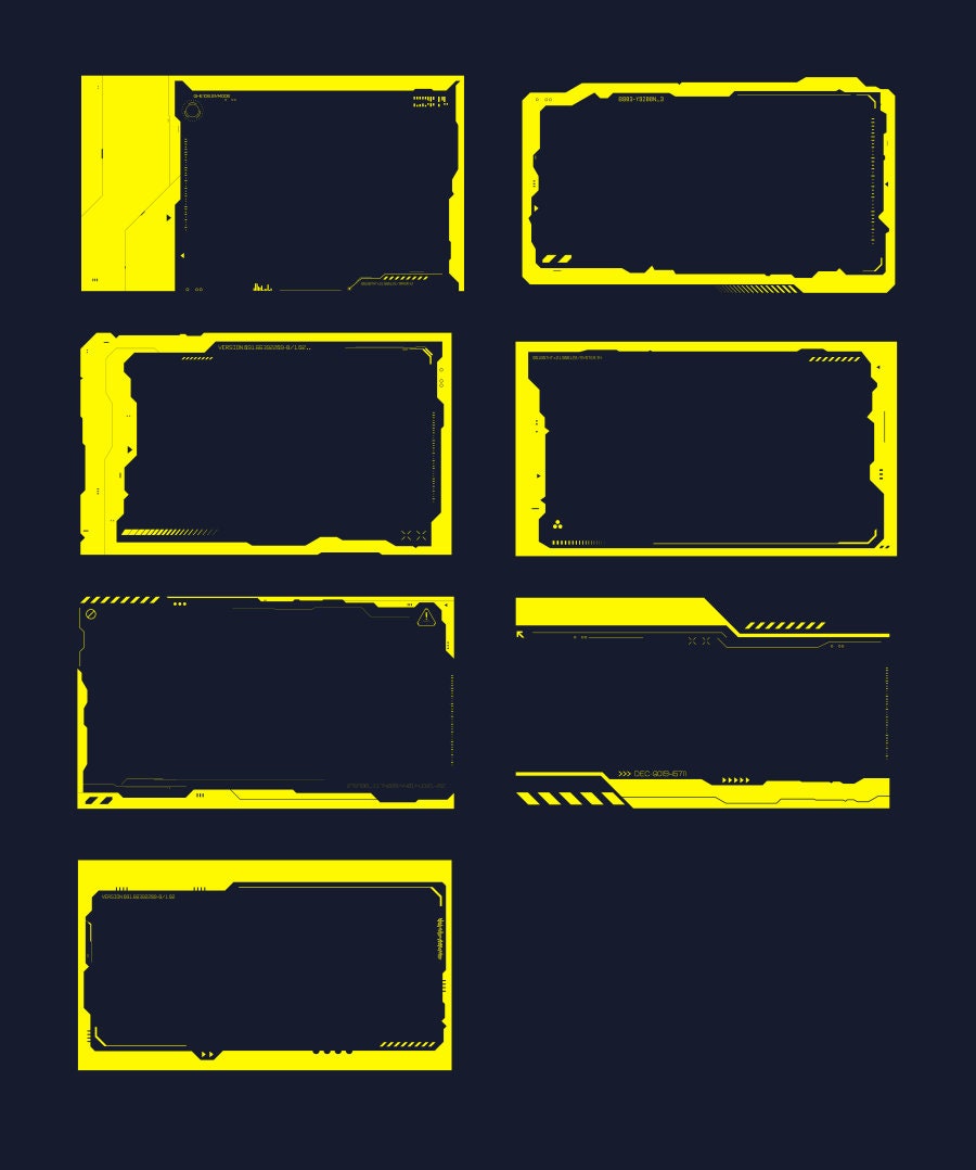 7 Futuristic Vector Photo Overlay Frames Basic and With - Etsy UK