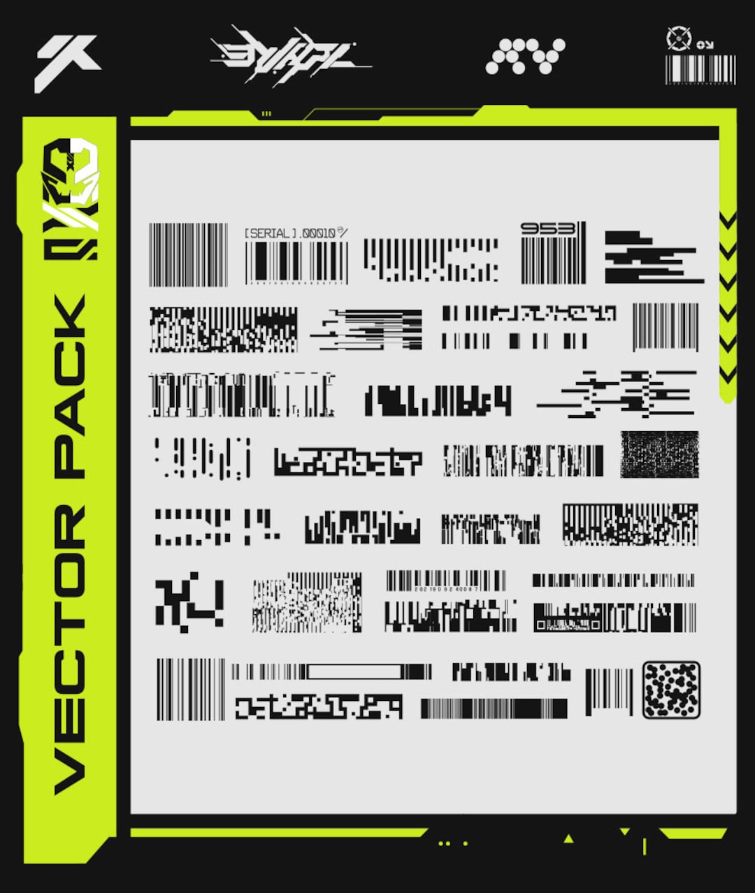 34 Vector Barcodes & Unique Codes Pack in One Editable SVG - Etsy