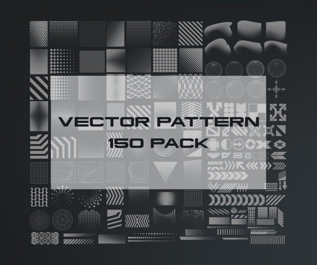 150 Geometric Vector Pattern Shapes Symbols Pack in One SVG File ...