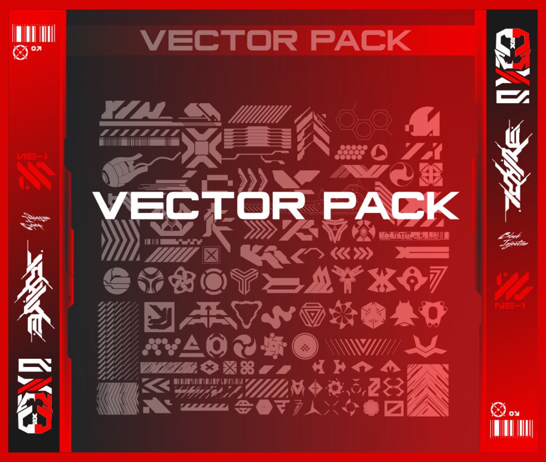 100 Techwear Elements Shapes Icons & Logos Editable Vector - Etsy Hong Kong