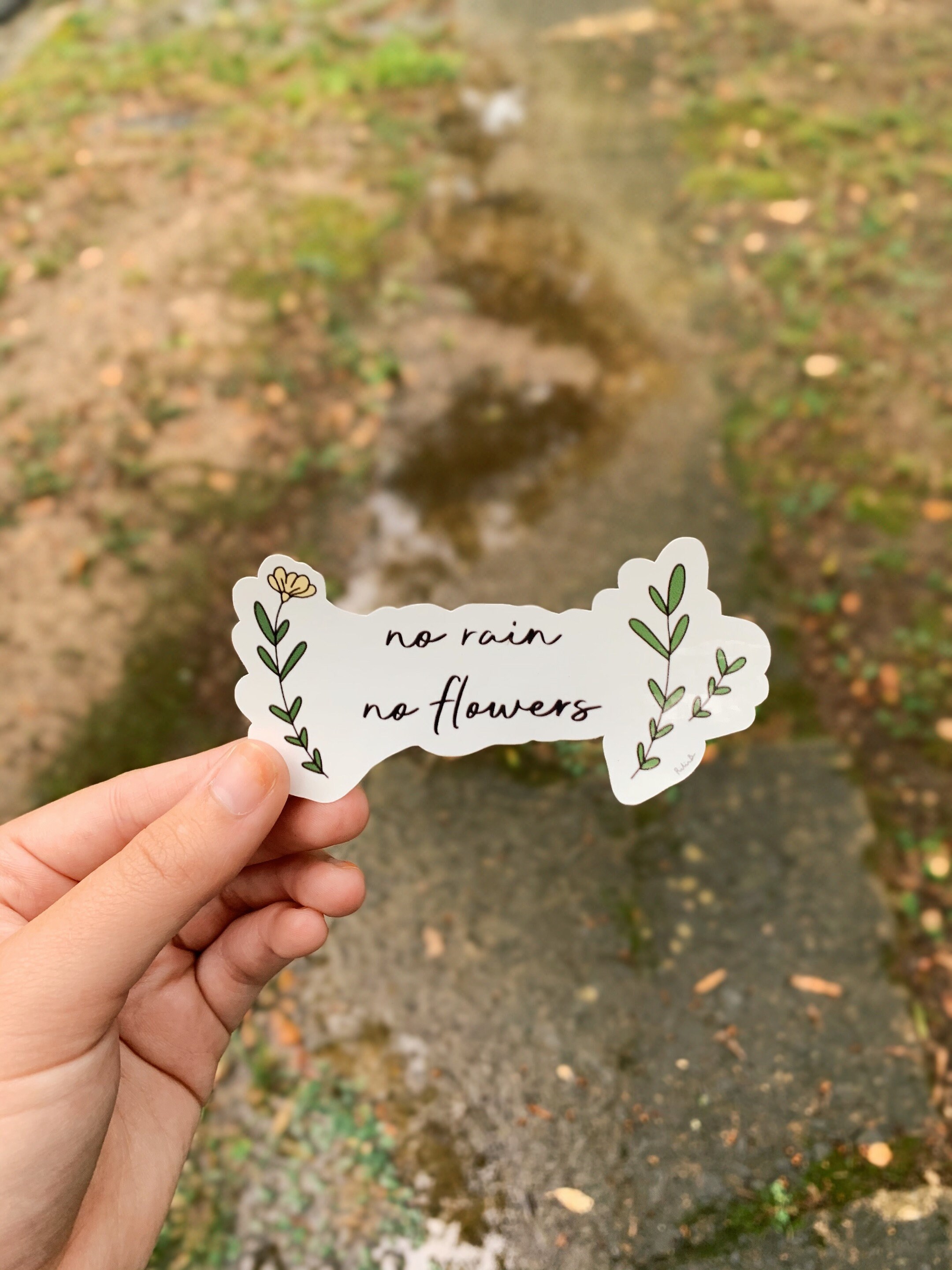 No Rain, No Flowers Sticker - Etsy
