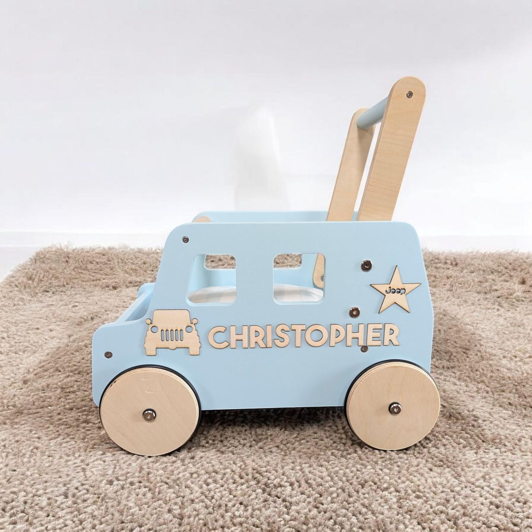 Wooden Jeep Baby Walker: Personalized 1st Birthday Push Toy - Etsy