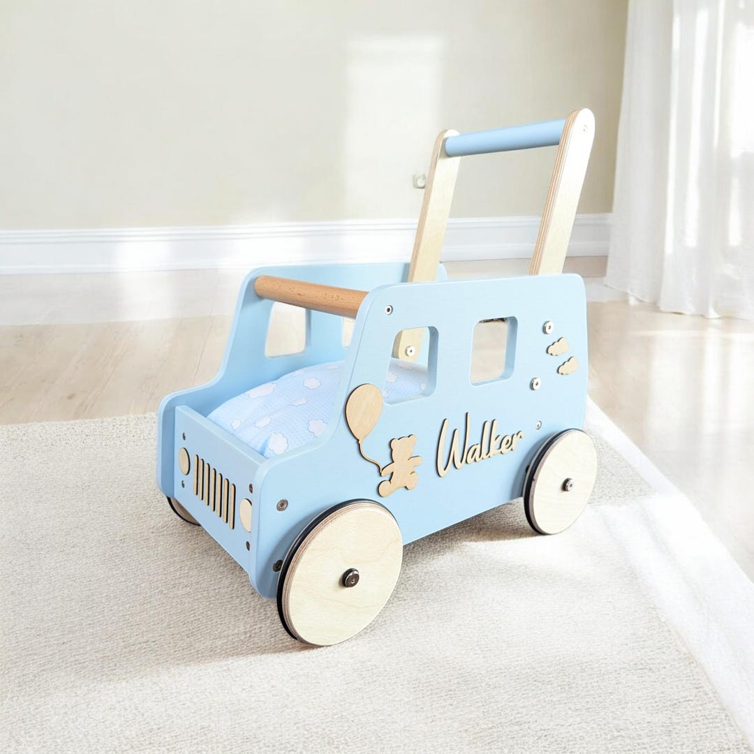 Neutral Push Truck, Baby Walker, Wooden Car, Wagon, Gender Neutral ...