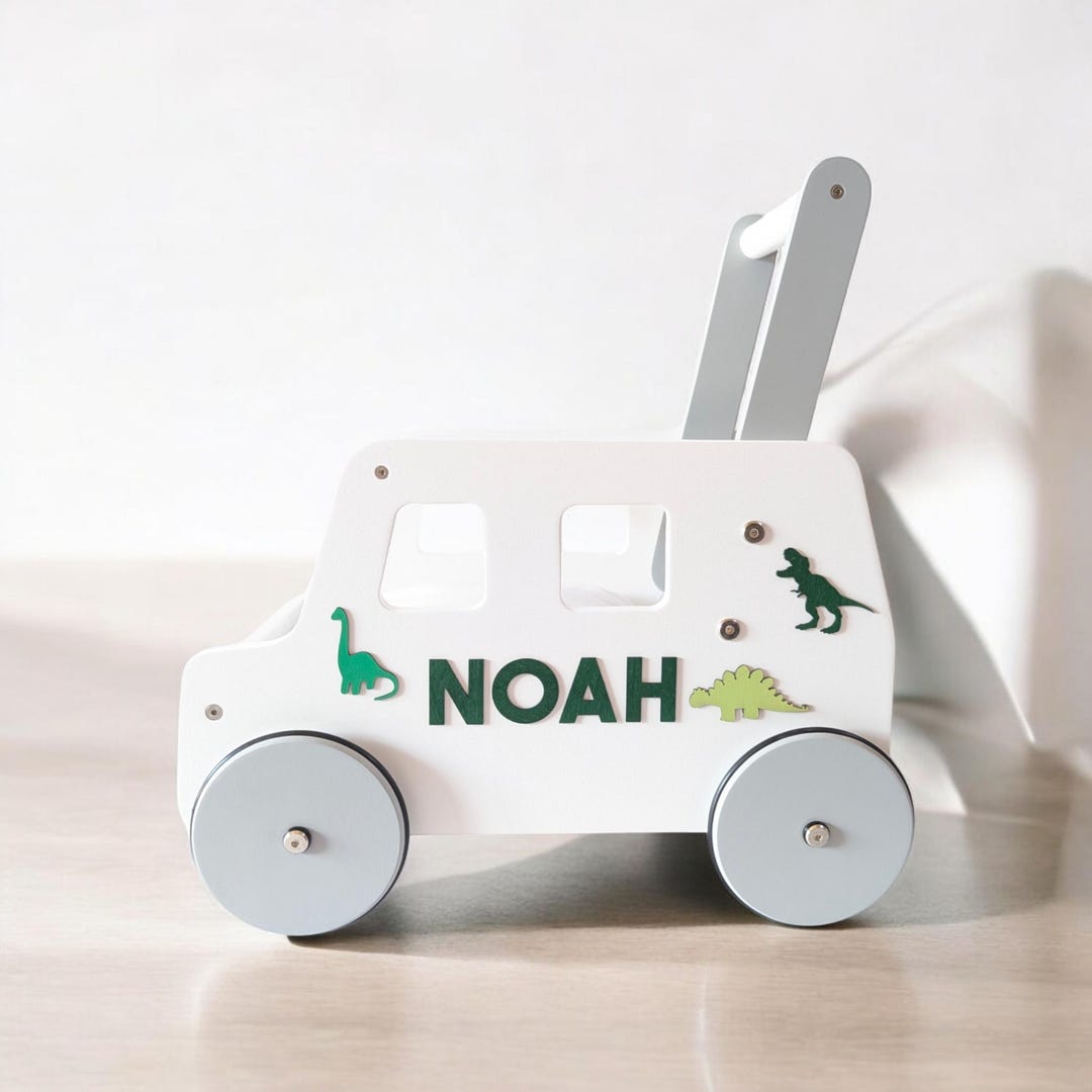 Dinosaur Push Toy, Baby Walker, Truck, Toddler Toy, Wooden Stroller ...