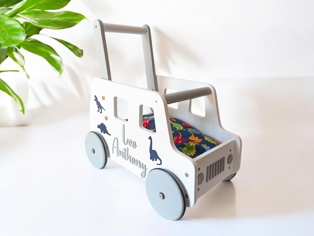 Push Truck, Dinosaurs, Wooden Car, Wagon, Stroller for Boys, Push Cart ...