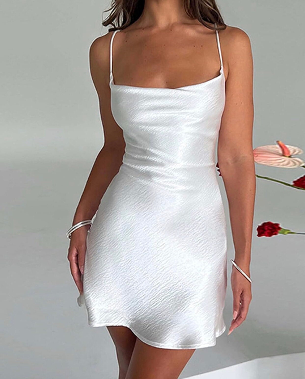 Silk Glitter Strap Dress - Etsy