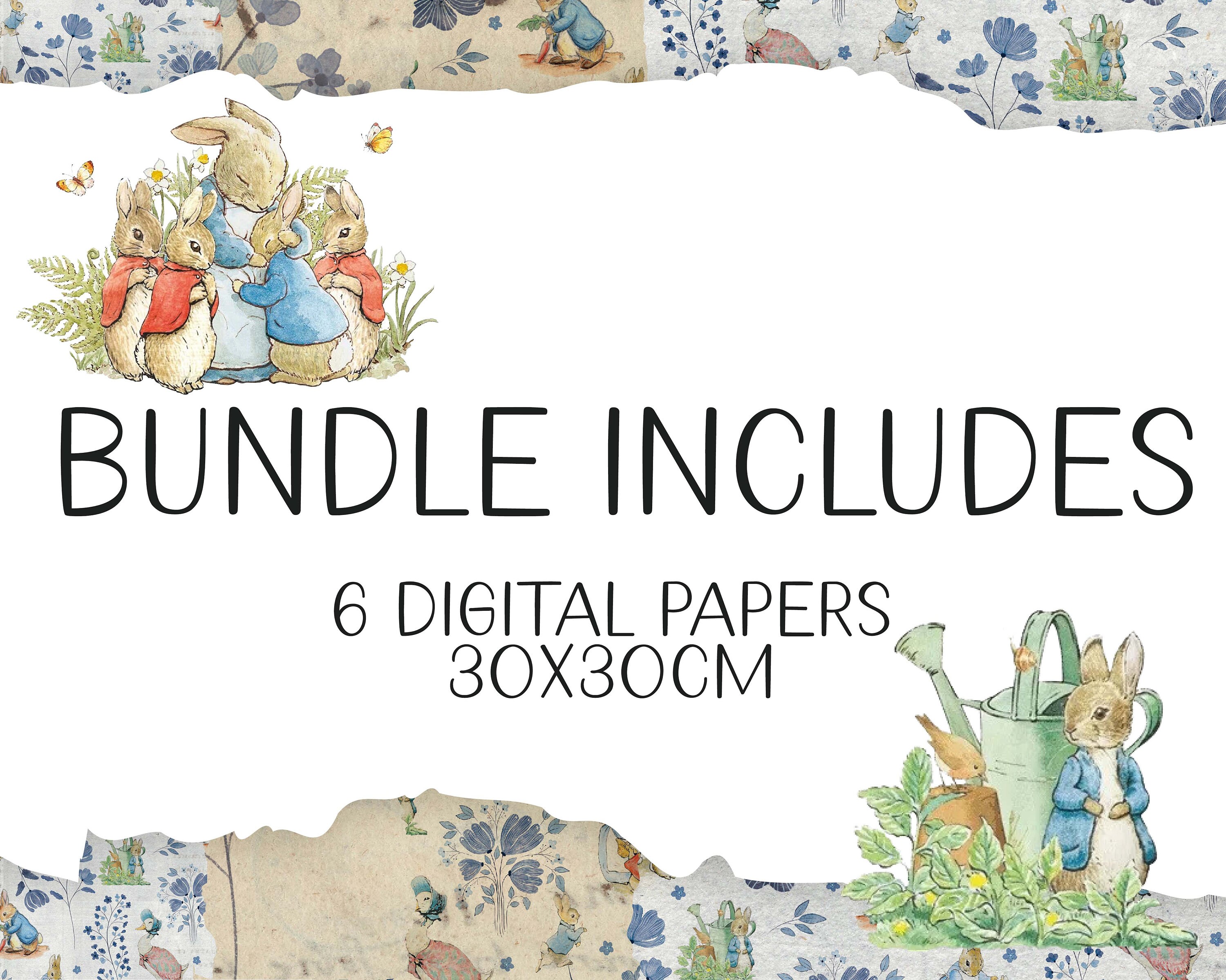 Peter Rabbit Paper Pack, Beatrix Potter, Digital Paper, Printable Paper ...