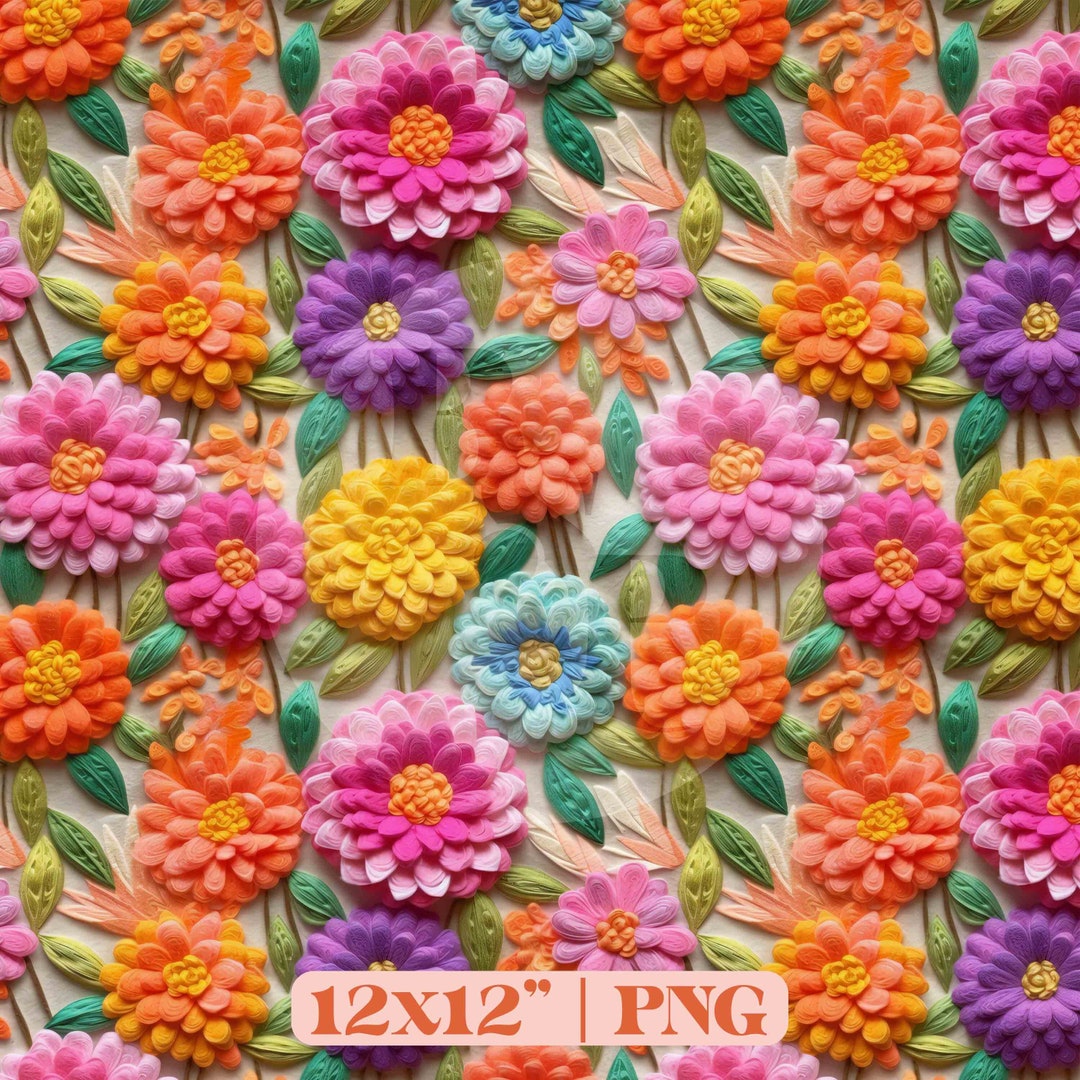 Embroidery Seamless File Flowers Embroidery Seamless Etsy