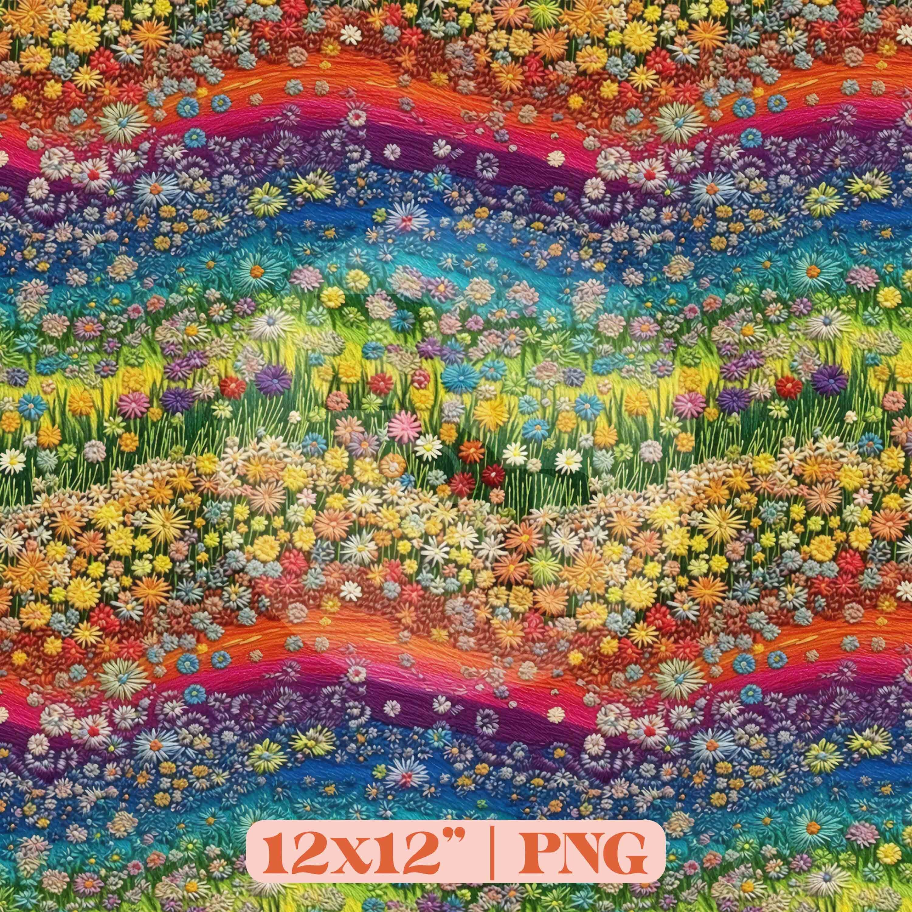 Embroidery Seamless File Flowers Embroidery Seamless Etsy