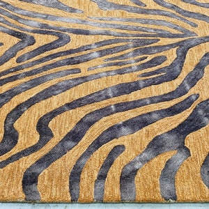 Go Tigres 5x8 Hand-tufted Gold & Brown Tiger - Etsy