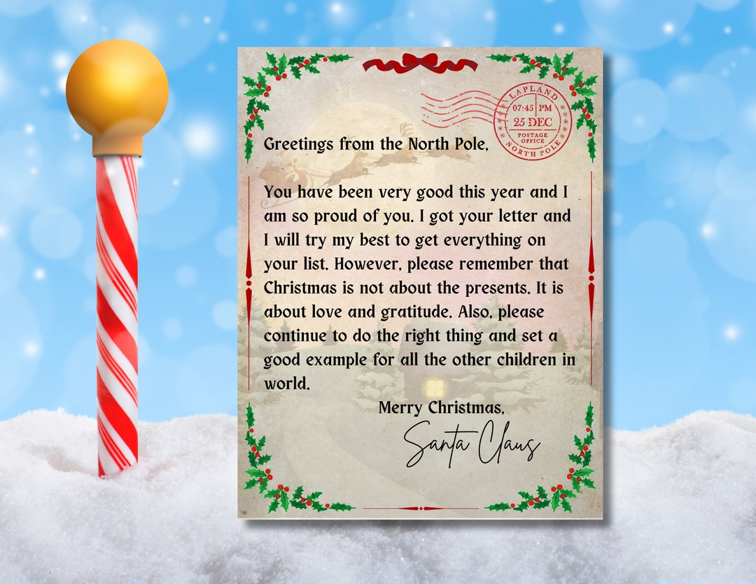 Official Letter From Santa, North Pole Letter, Christmas Card ...