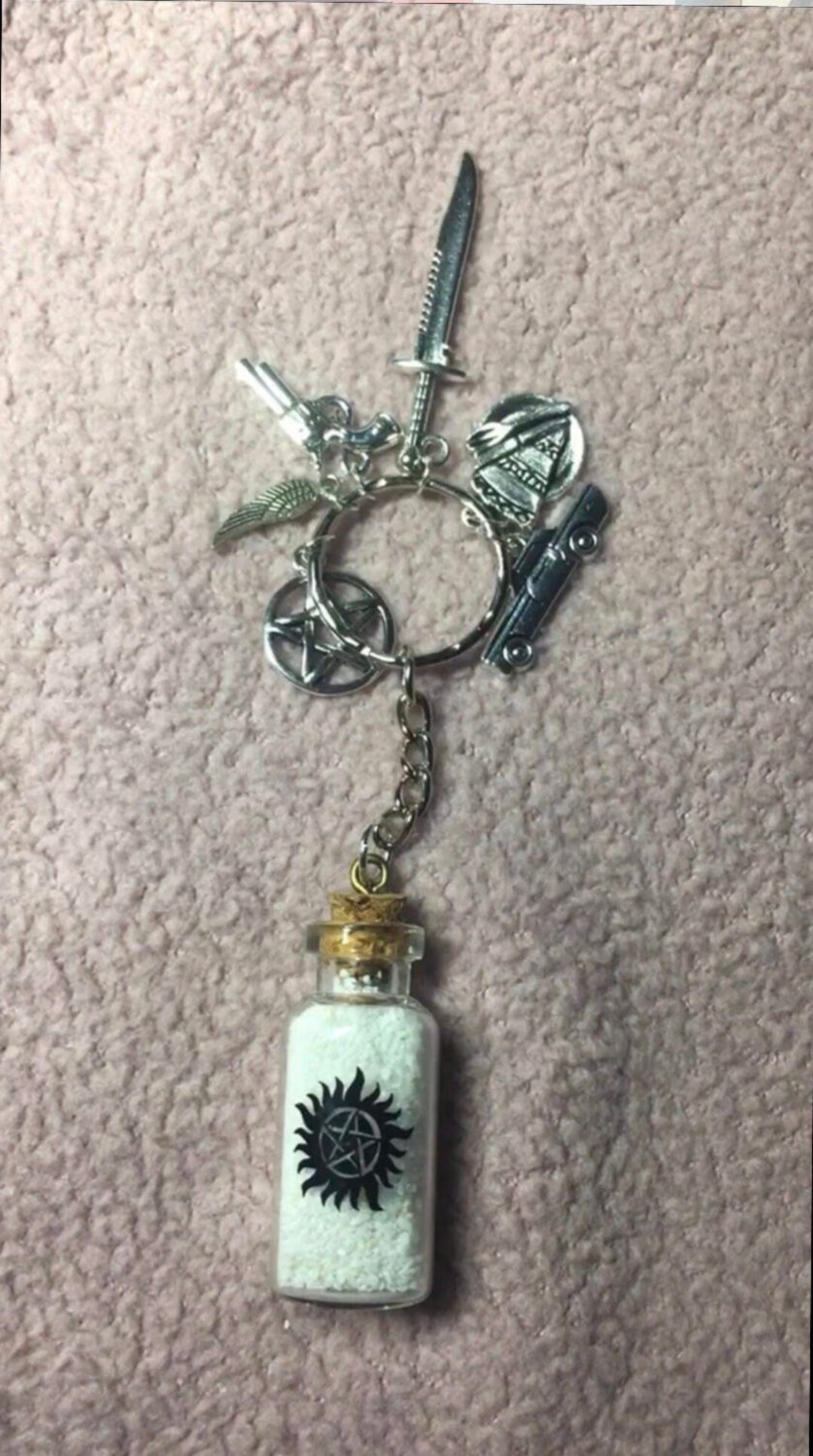 SPN Salt Charm Keyring - Etsy