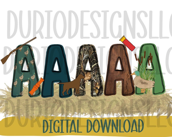 Hunting Alpha Font, Duck Hunting Alpha Pack,sublimation,tshirt PNG ...