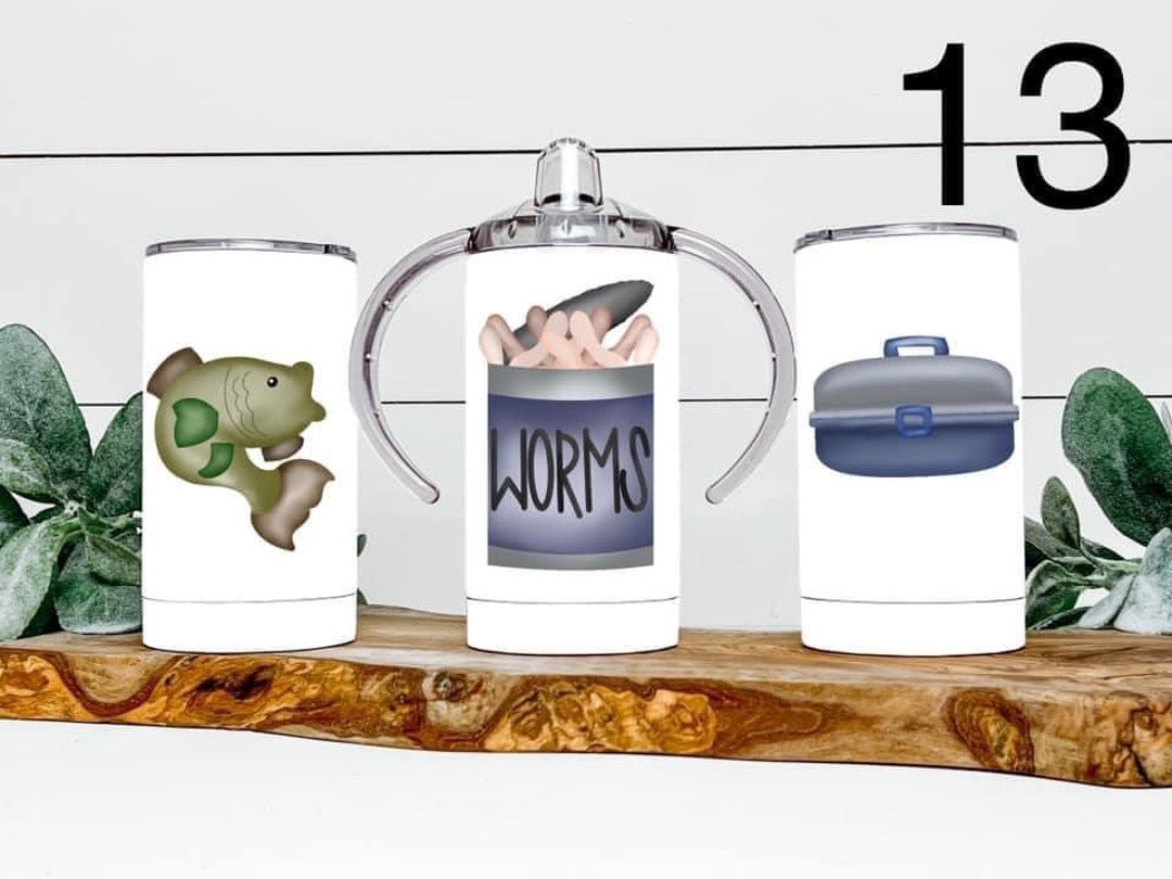 Fishing Sippy Cup With Straw Fishing Lake Day Sippy Cup With - Etsy