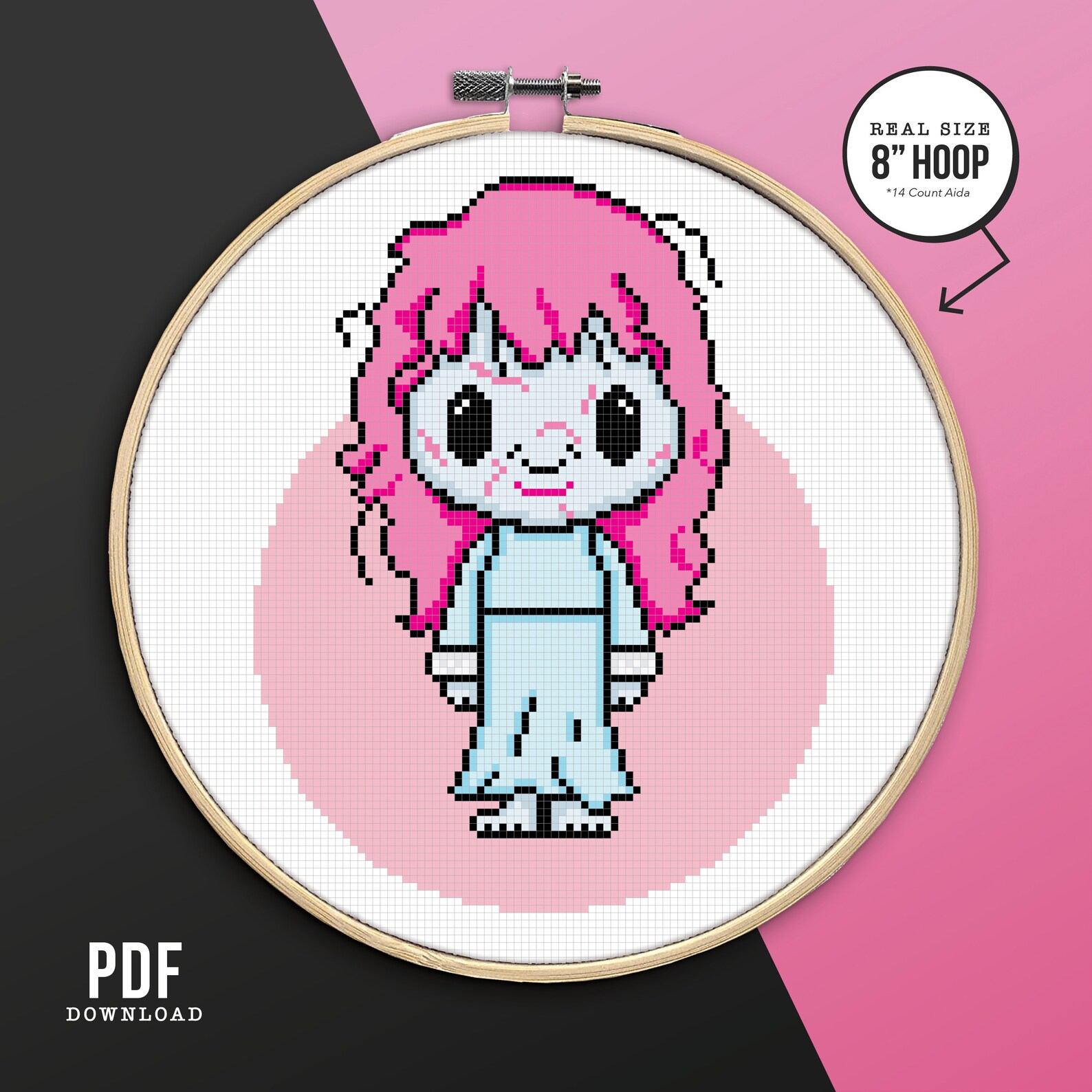 Horror Movie Cross Stitch Pattern – the Exorcist, Possessed Regan, Cute ...