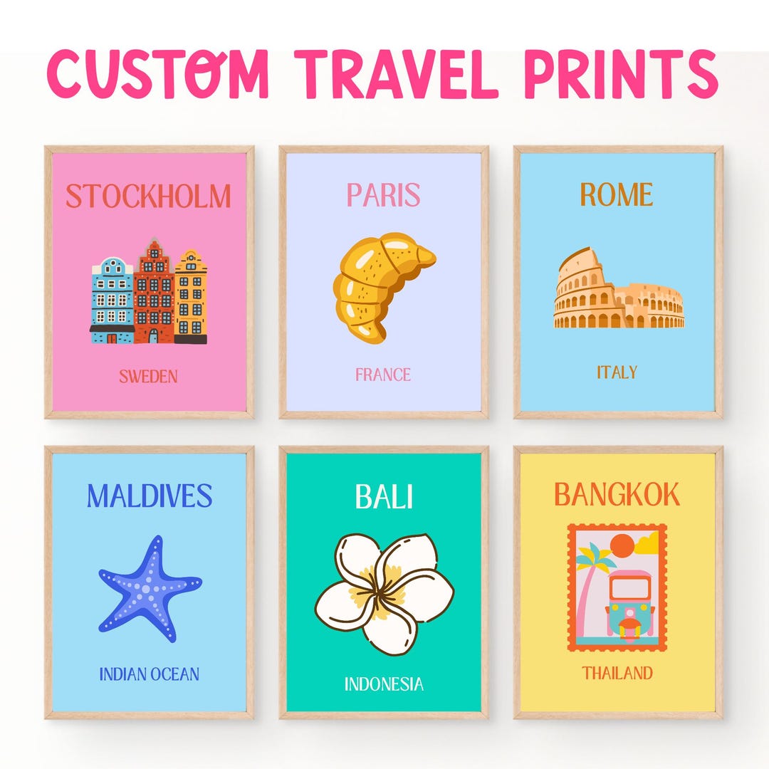 Custom Pop Art Travel Posters, ANY Location ANY Colours, World City ...