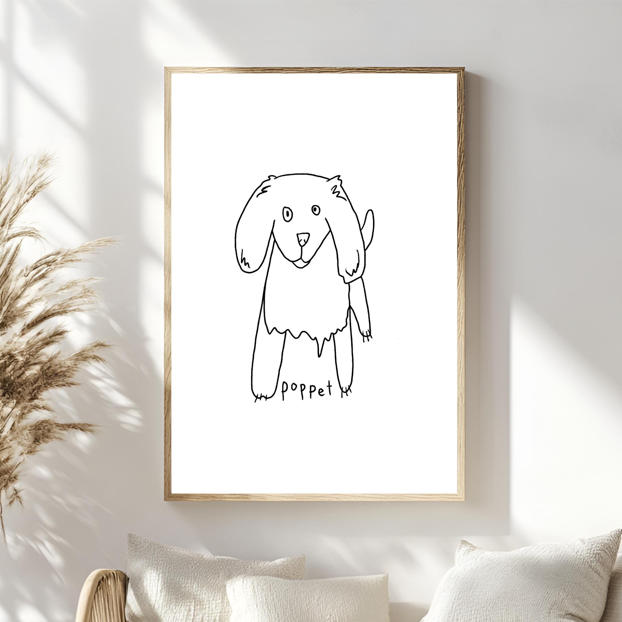 Custom Funny Pet Portrait, Ugly Line Art (digital) - Etsy
