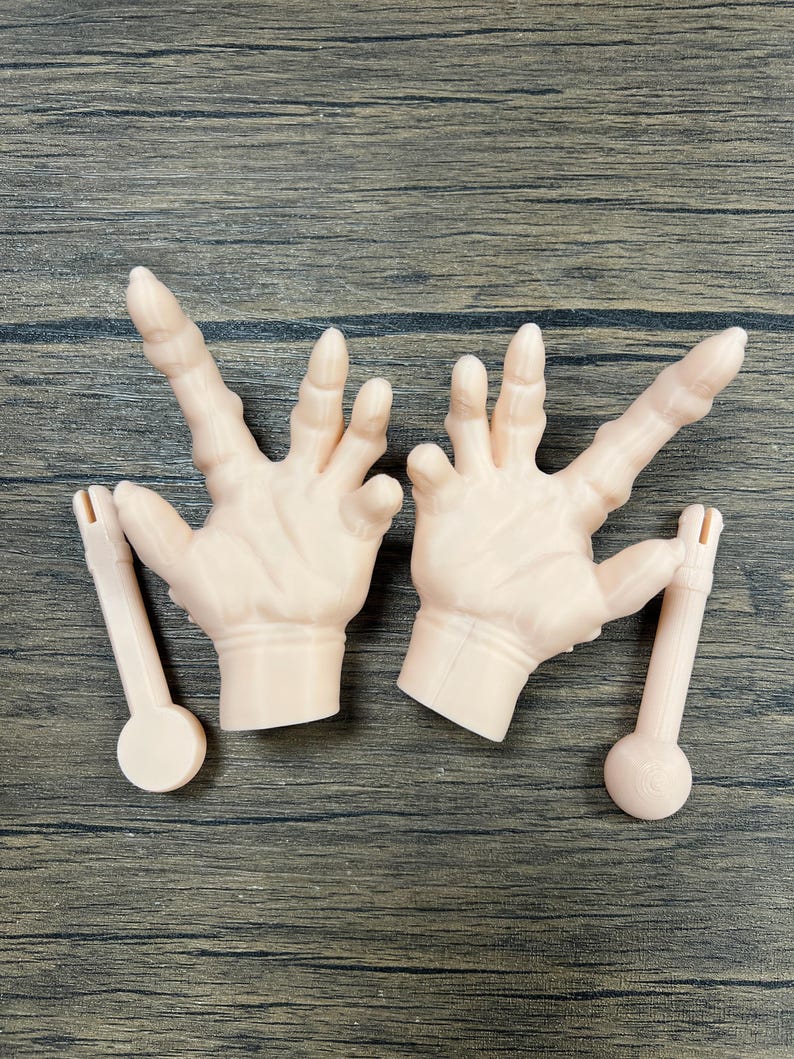 1 Pair Tiny Hands With Sticks - Mini Little Hand Stick Puppet ...