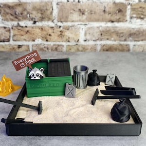 Dumpster Fire Zen Garden - Large 7" X 7" With Fine Sand - Desk ...