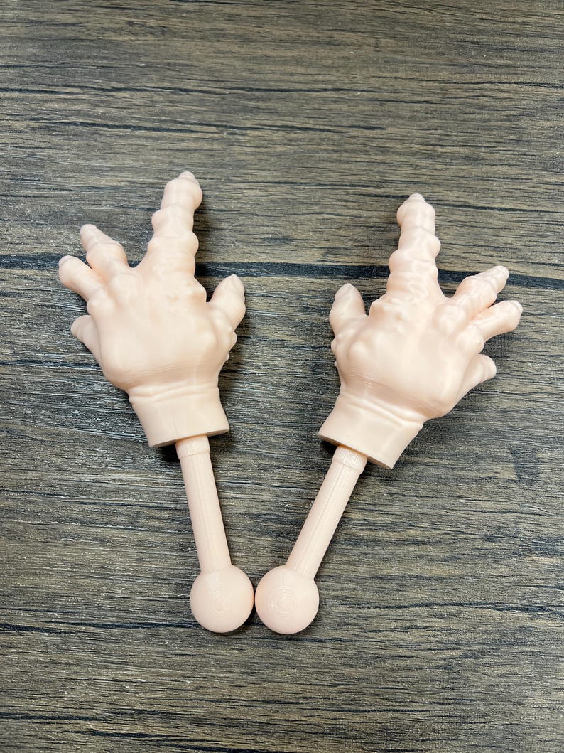 1 Pair Tiny Hands With Sticks - Mini Little Hand Stick Puppet ...