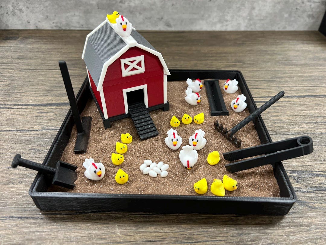 Chicken Zen Garden Large 7 X 7 With Fine Sand Desk Accessory Sand Box ...