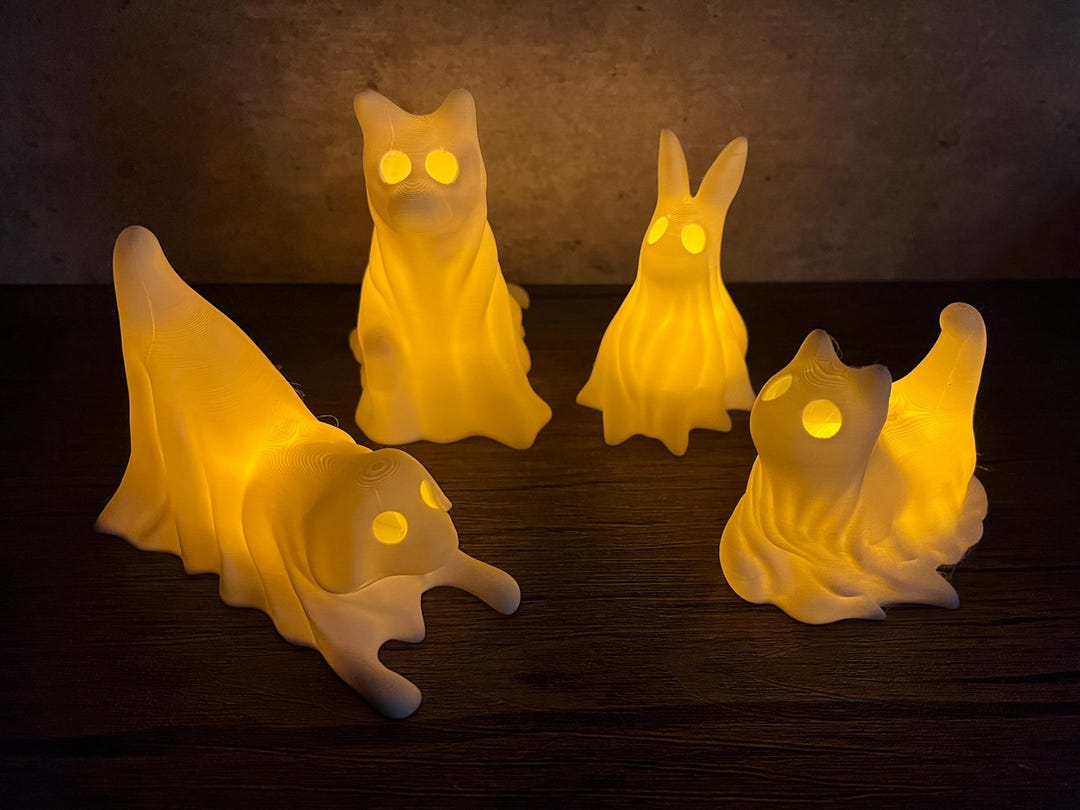 Ghost Dogs & Pets With LED Tea Lights - Ghost Bunny Cat - Halloween ...
