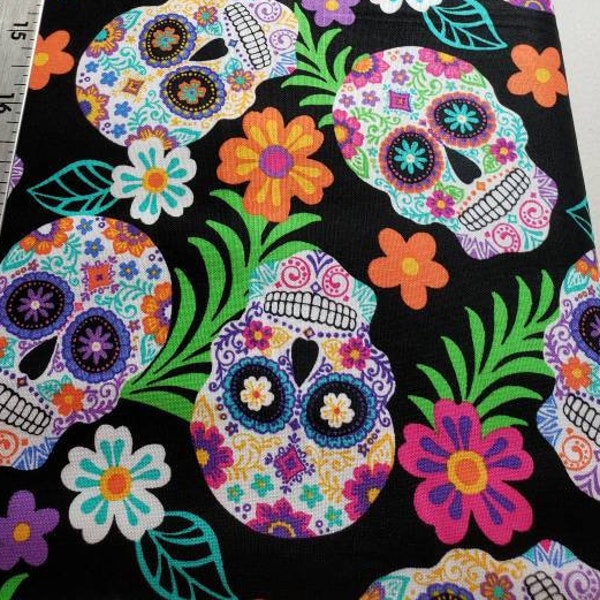 Sugar Skull Fabric - Etsy
