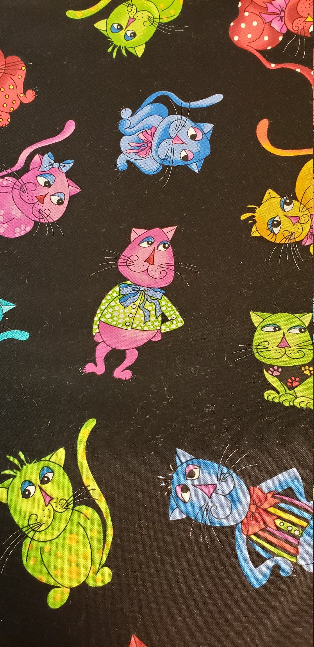Rare Cool Cats Toss Fabric 100% Cotton for Clothing ,crafts and ...