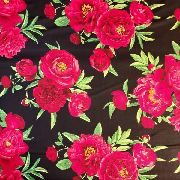Red Rose Fabric - Etsy